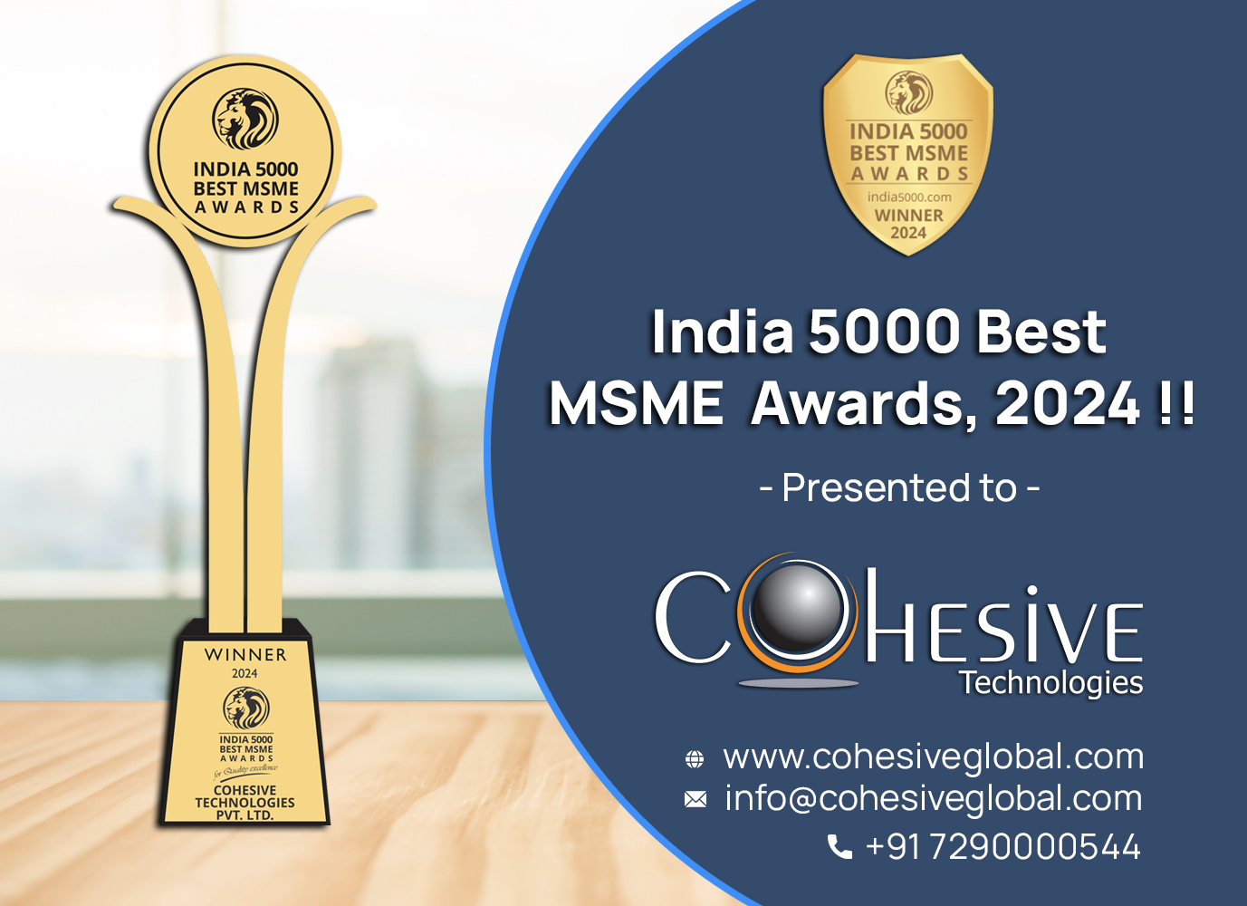 Cohesive Technologies Honored with India Best MSME Awards 2024! | Blog